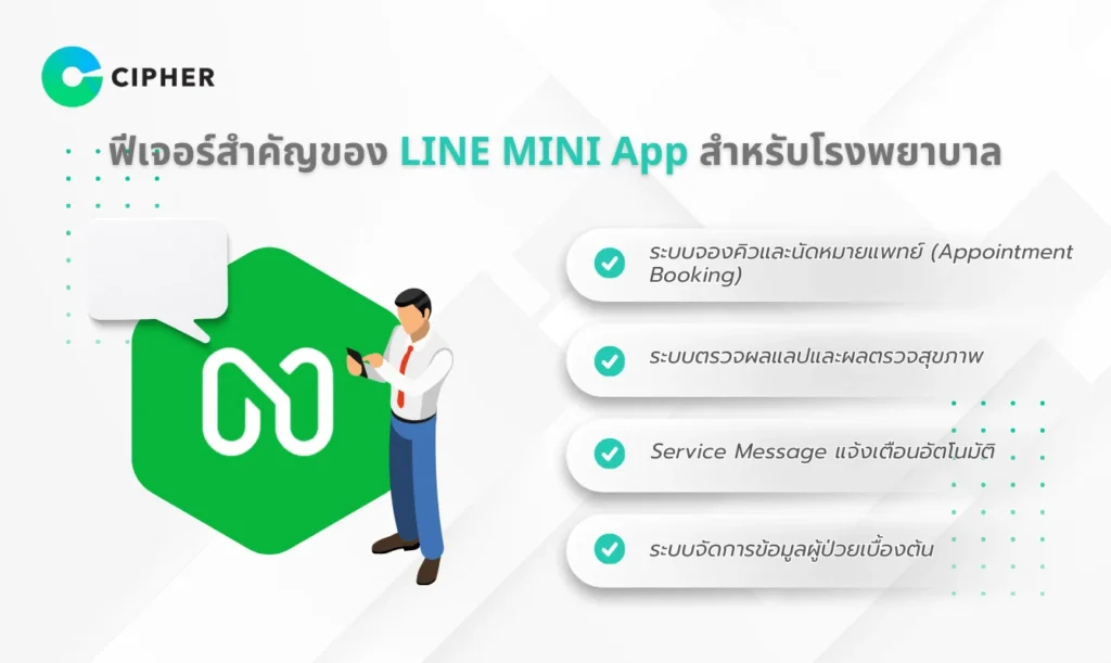 LINE MINI App สำหรับโรงพยาบาล: จองคิว ตรวจผลแลป 24 ชม.