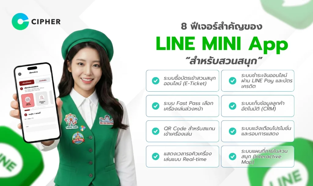 LINE MINI App สำหรับสวนสนุก: ซื้อบัตรและ Fast Pass ออนไลน์